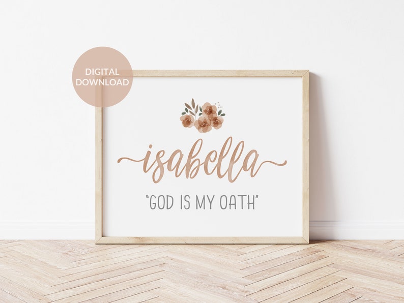 Isabella Name Sign Isabella Name Meaning Print Baby Shower | Etsy