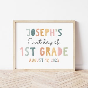 Custom Back to School Sign, First Day of School, Printable Photo Prop ...