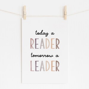 Today a Reader, Tomorrow a Leader, Boho Classroom Decor, Neutral ...