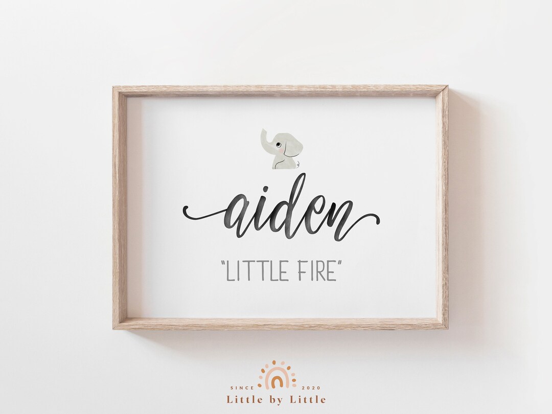 Aiden Name Meaning Print, Aiden Name Art, Baby Shower Gift, Boys Room ...