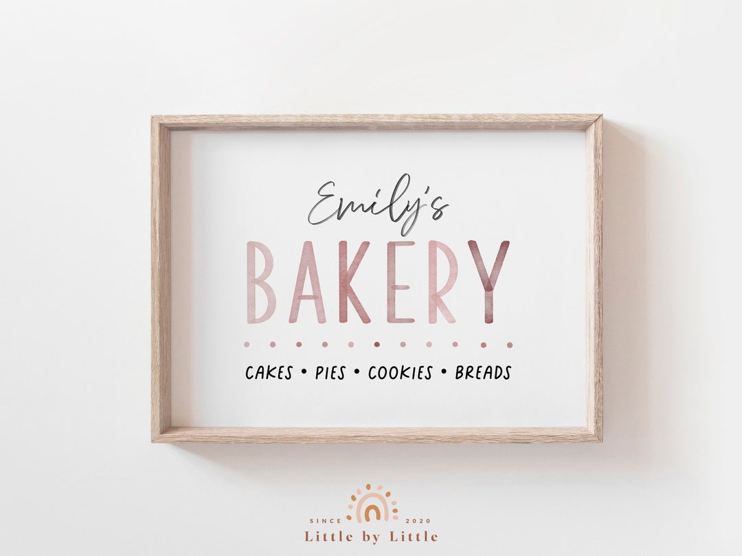 Kids Bakery Sign, Custom Play Kitchen Sign, Bake Shop Sign ...