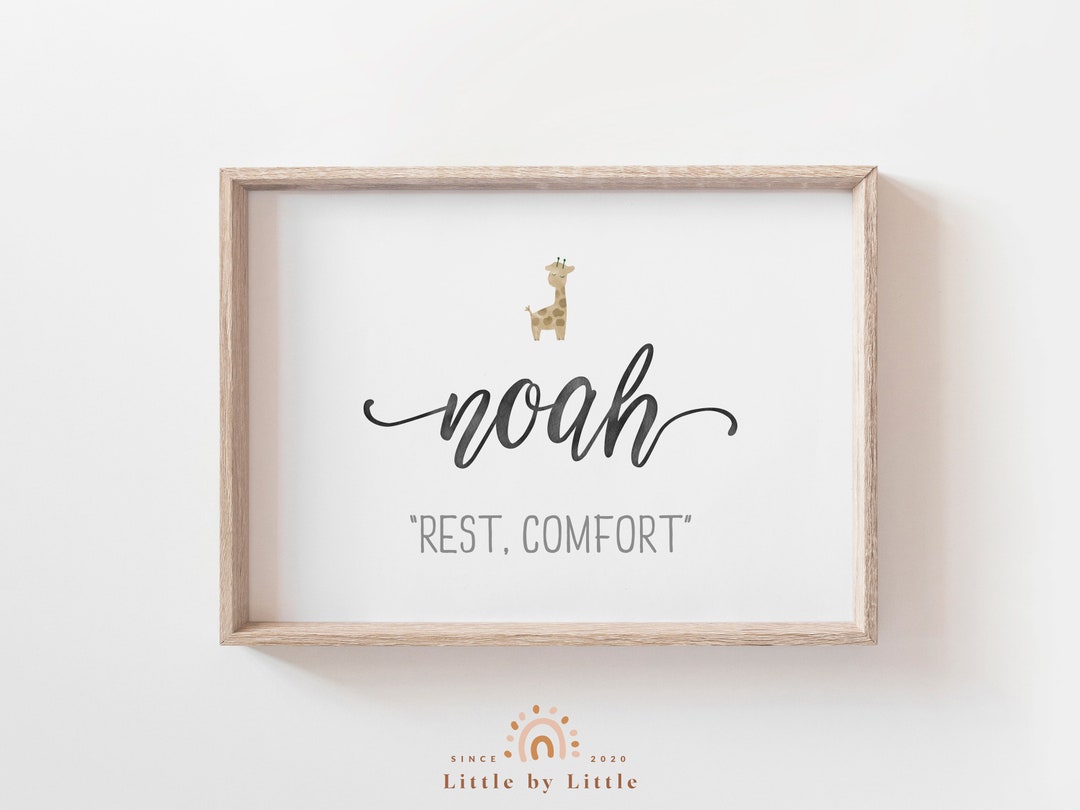 Noah Name Art, Noah Name Meaning Print, Baby Shower Gift, Boys Room ...