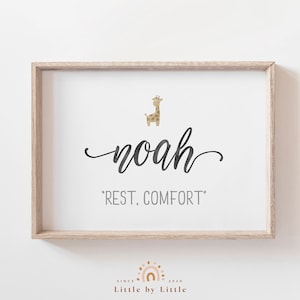 Noah Name Art, Noah Name Meaning Print, Baby Shower Gift, Boys Room ...