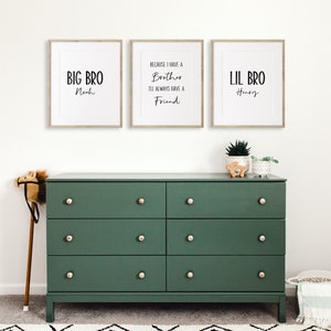 SET of 3, Custom Brother Name Print, Brother Quote, Because I Have a ...