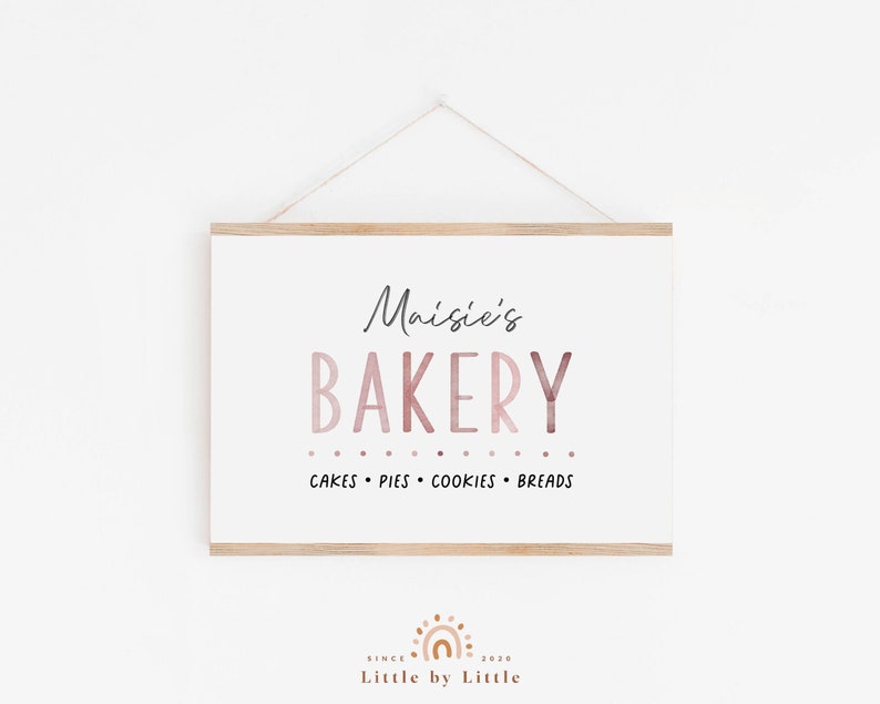 Kids Bakery Sign, Custom Play Kitchen Sign, Bake Shop Sign ...
