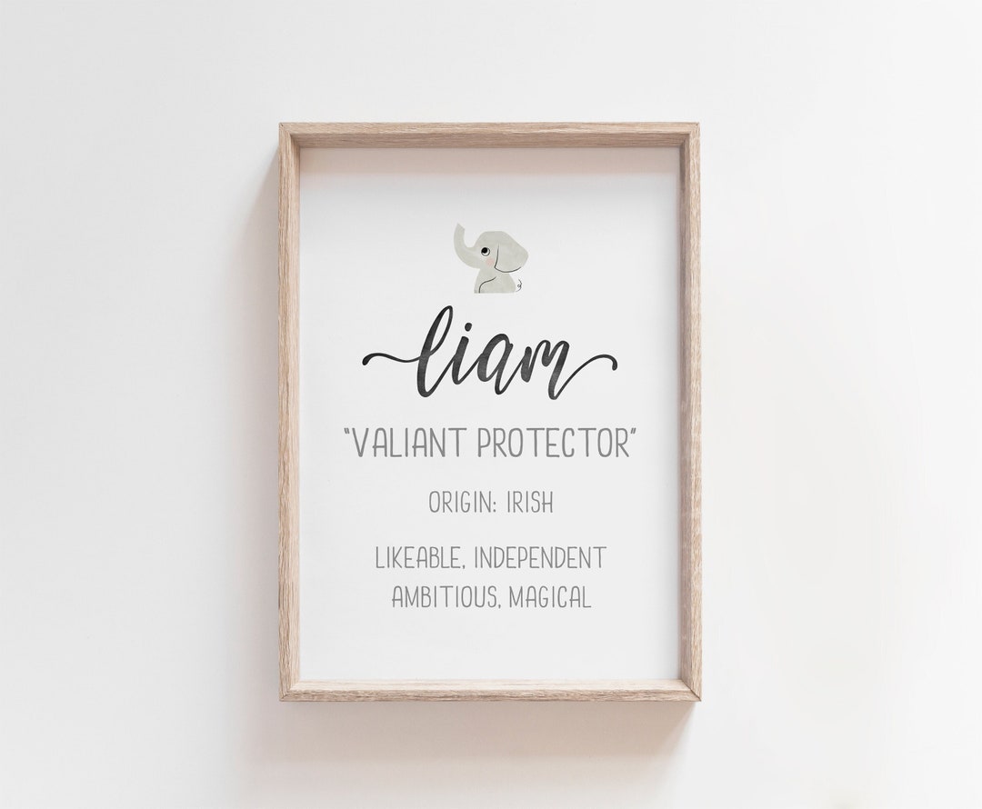 Liam Name Meaning Print: Boys Nursery Decor (instant Download) - Etsy