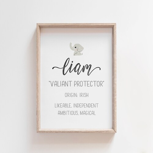 Liam Baby Name Meaning Baby Names Nursery Sign Boy Names - Etsy