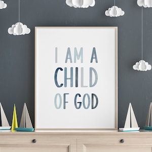 I Am a Child of God, Nursery Bible Verse, Child of God Print, Christian ...