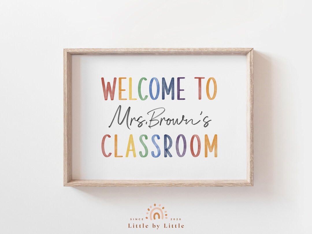 Welcome to Classroom Sign, Teacher Name Sign, Custom Classroom Print ...