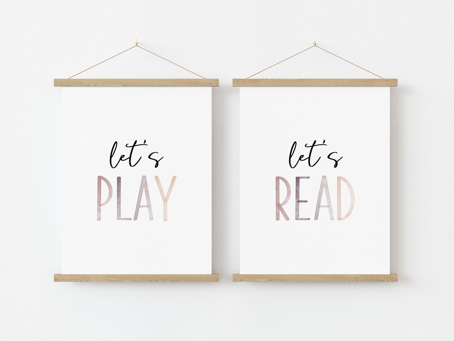 SET of 2 Prints Let's Play Let's Read Play Read Wall | Etsy