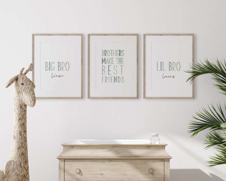 Custom Brother Name Sign, SET of 3, Brothers Make the Best Friends ...