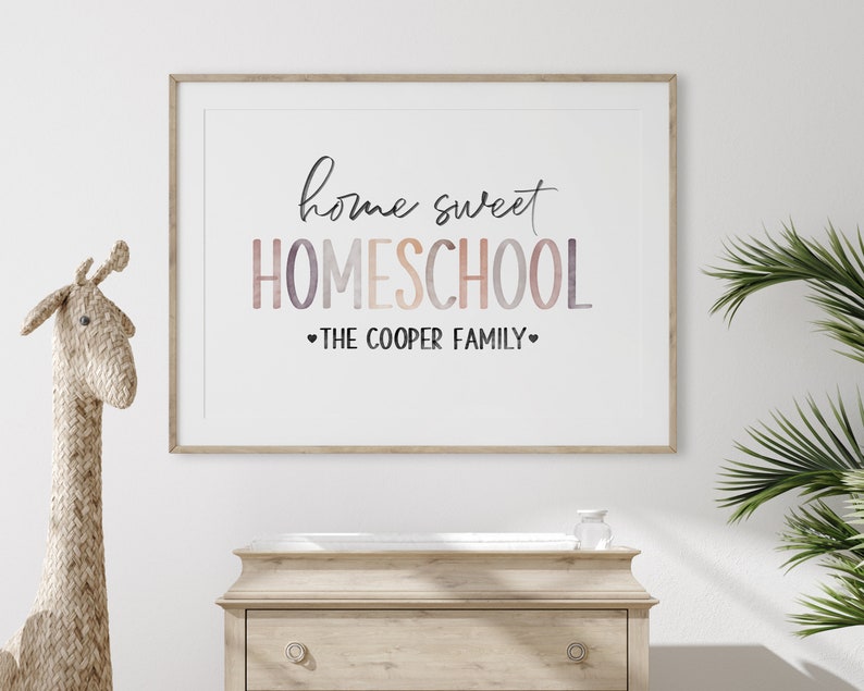 Custom Homeschool Sign Personalized Homeschool Print Home - Etsy