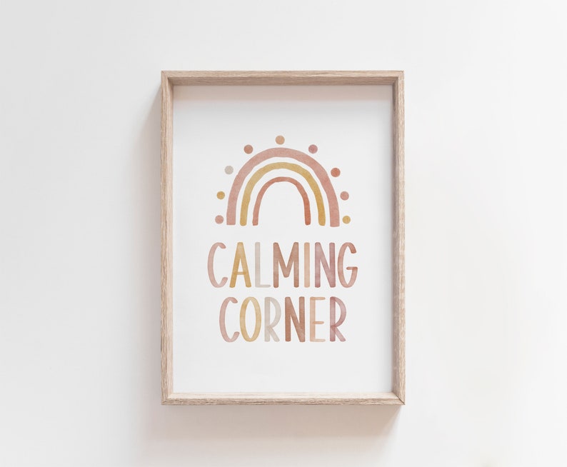 Boho Watercolor Calming Corner Signs Set of 3 Calming - Etsy