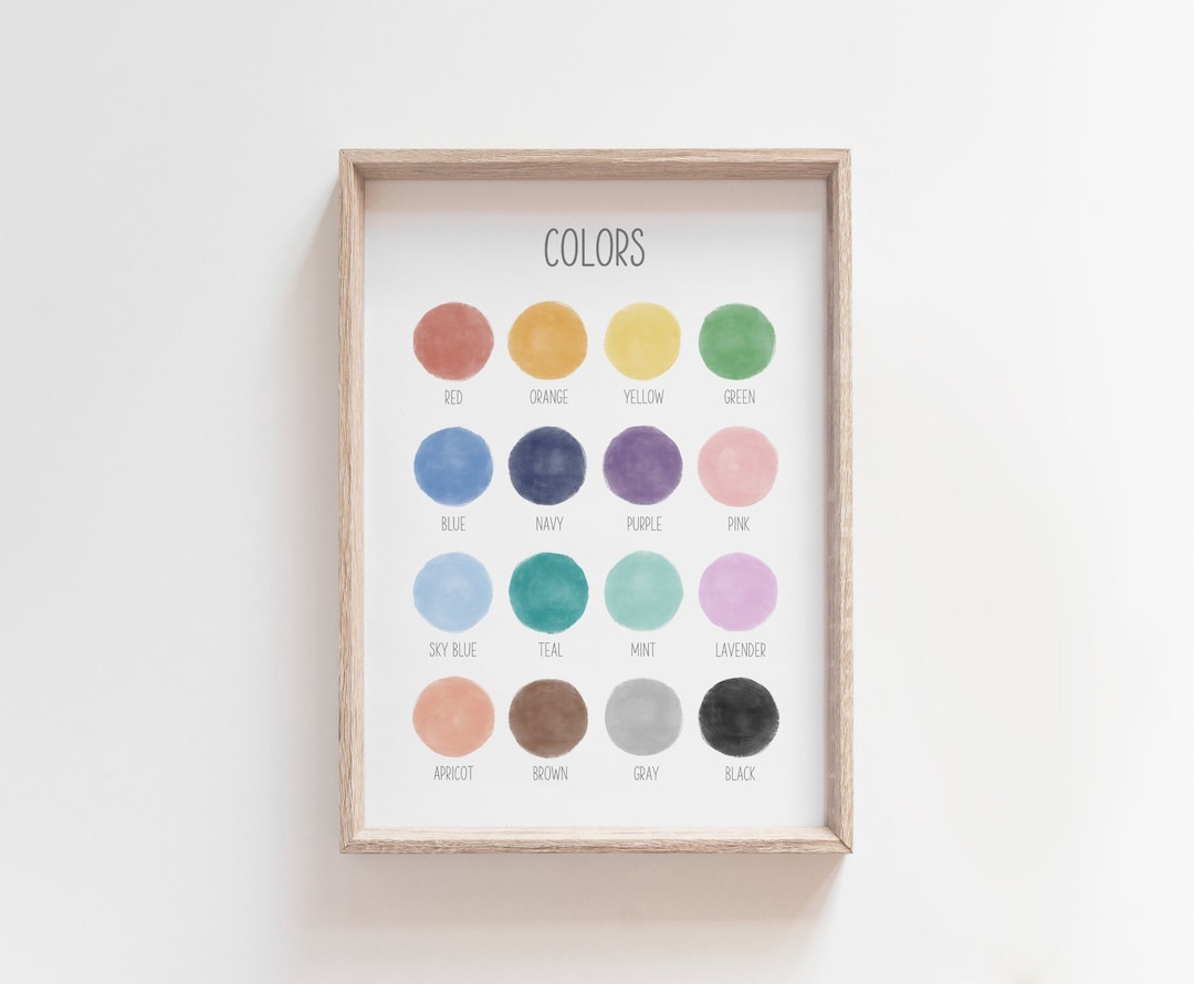 Colors Print, Montessori Educational Print, Homeschool Poster, Colorful ...