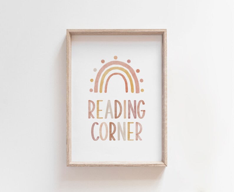 Boho Reading Corner Sign Let's Read Today a Reader - Etsy