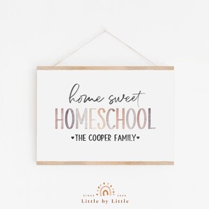 Custom Homeschool Sign, Personalized Homeschool Print, Home Sweet ...
