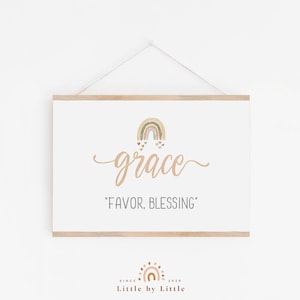 Grace Name Meaning Print, Watercolor Name Print, Baby Shower Gift ...