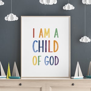 I Am a Child of God Print, Nursery Bible Verse, Child of God, Christian ...