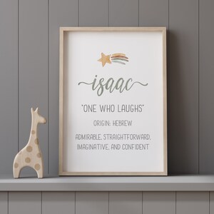 Isaac Name Meaning Print: Watercolor Nursery Decor (digital Download ...