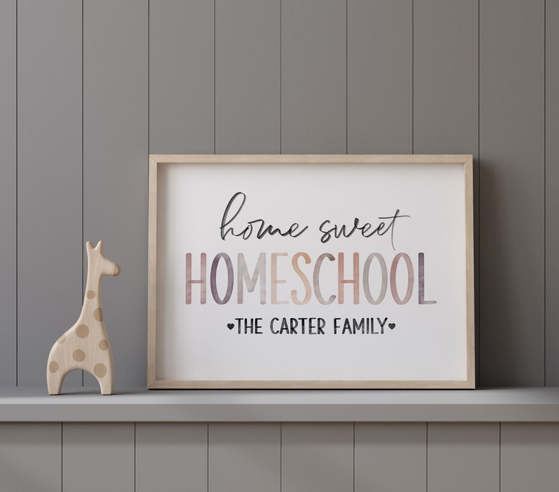 Custom Homeschool Sign Personalized Homeschool Print Home - Etsy