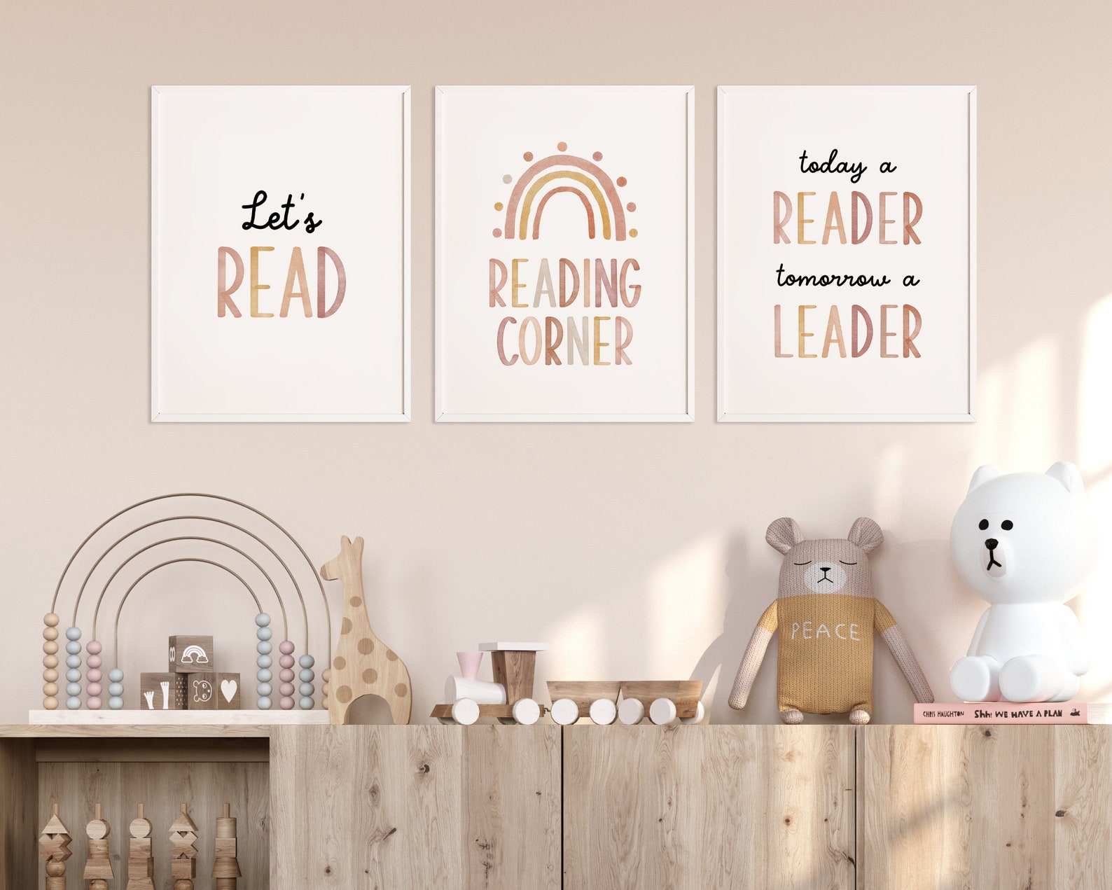 Boho Reading Corner Sign Let's Read Today a Reader - Etsy