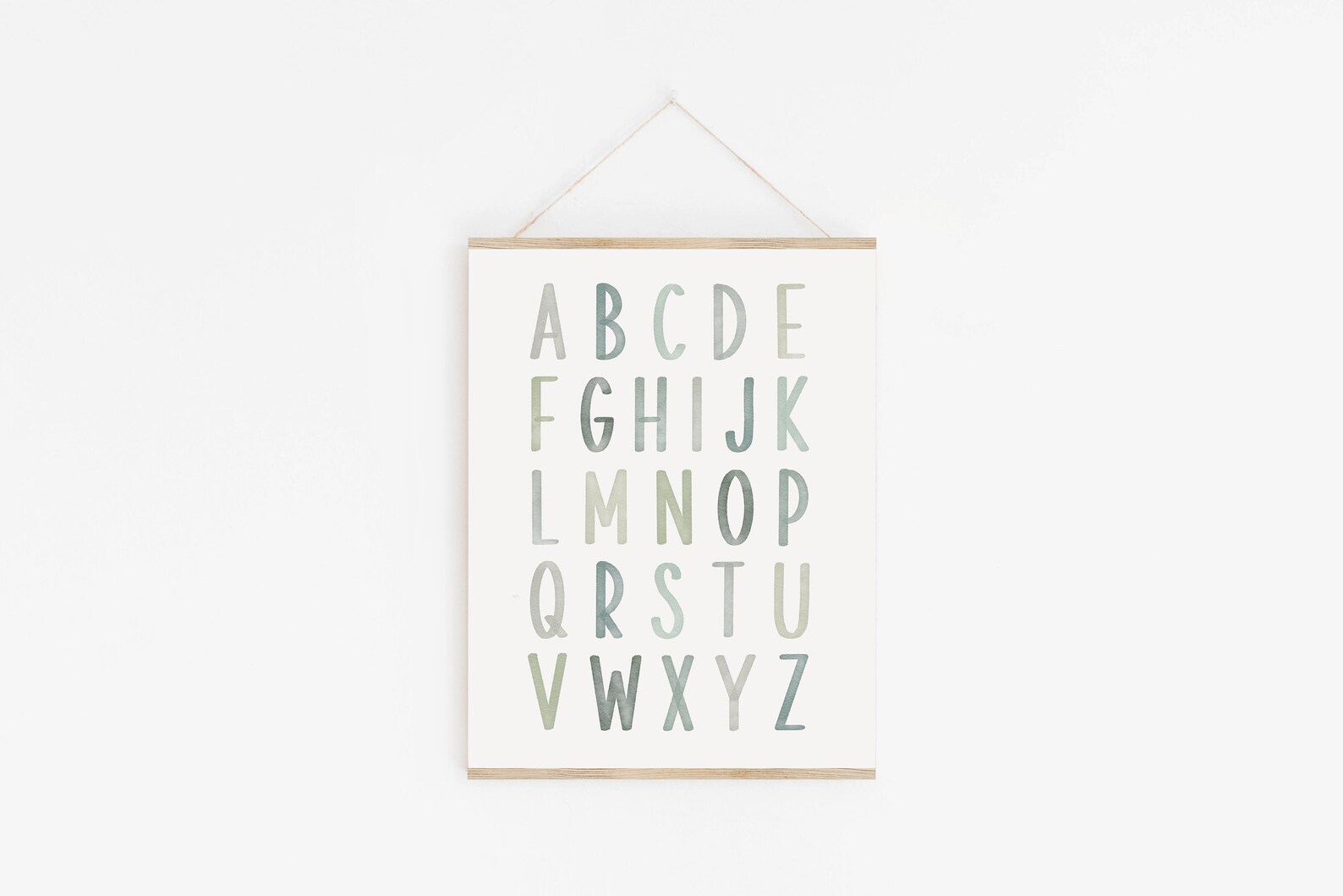 Sage Green Watercolor Alphabet Print Green Nursery Decor ABC - Etsy