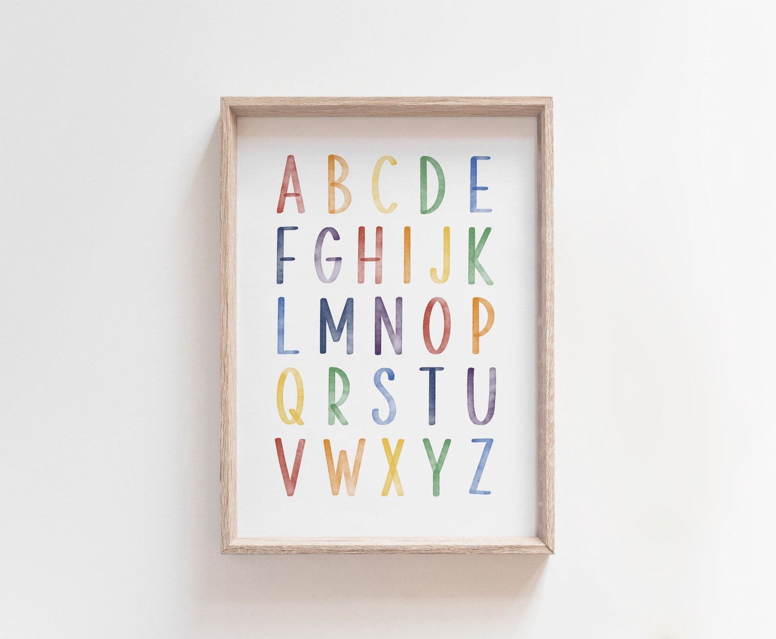 Watercolor Alphabet Number Week Shapes SET of 4 Prints | Etsy