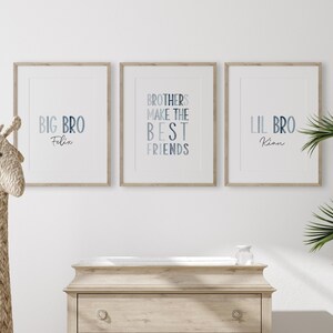 Custom Brother Name Print, SET of 3, Brothers Make the Best Friends ...