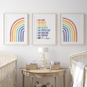 SET of 3 Kids Affirmation Prints, Custom Kids Affirmation Wall Art ...