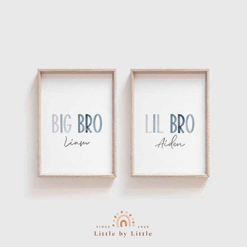 Custom Big Bro Lil Bro Print SET of 2 Prints Custom Brother - Etsy