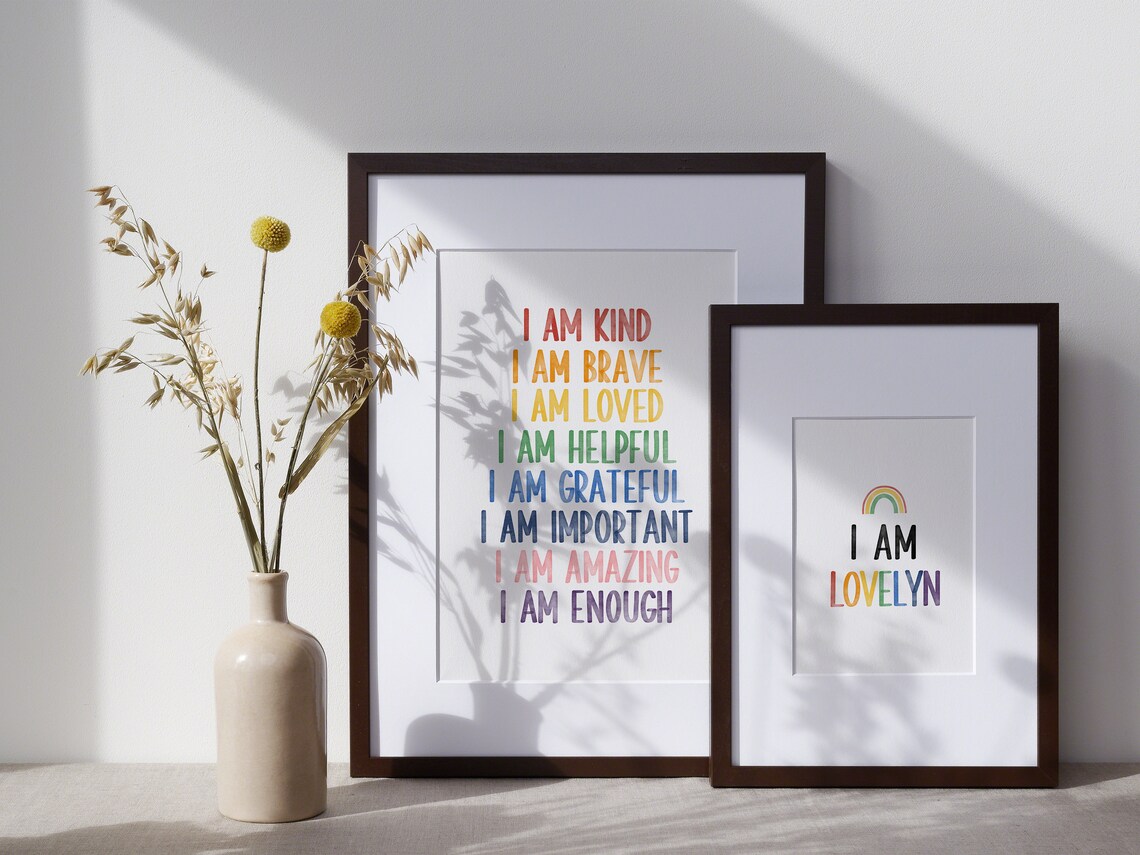 Custom Kids Affirmations Custom Name Print SET of 2 Prints - Etsy