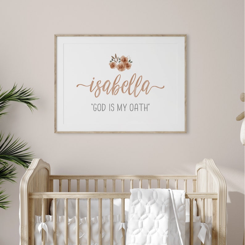 Isabella Name Meaning Print: Floral Nursery Decor (digital Download) - Etsy