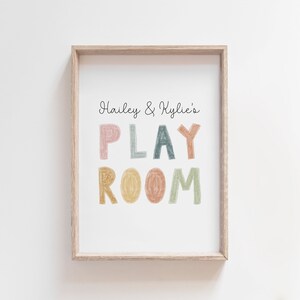 Set of 6 Custom Playroom Sign, Pastel Earthy Color, Playroom Decor ...