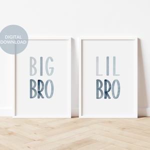 SET of 2 Prints, Big Bro, Lil Bro, Brother Print, Brother Room Decor ...