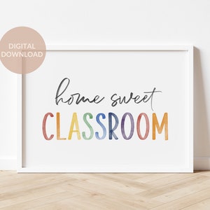 Home Sweet Classroom Sign, Colorful Classroom Decor, Educational Wall ...