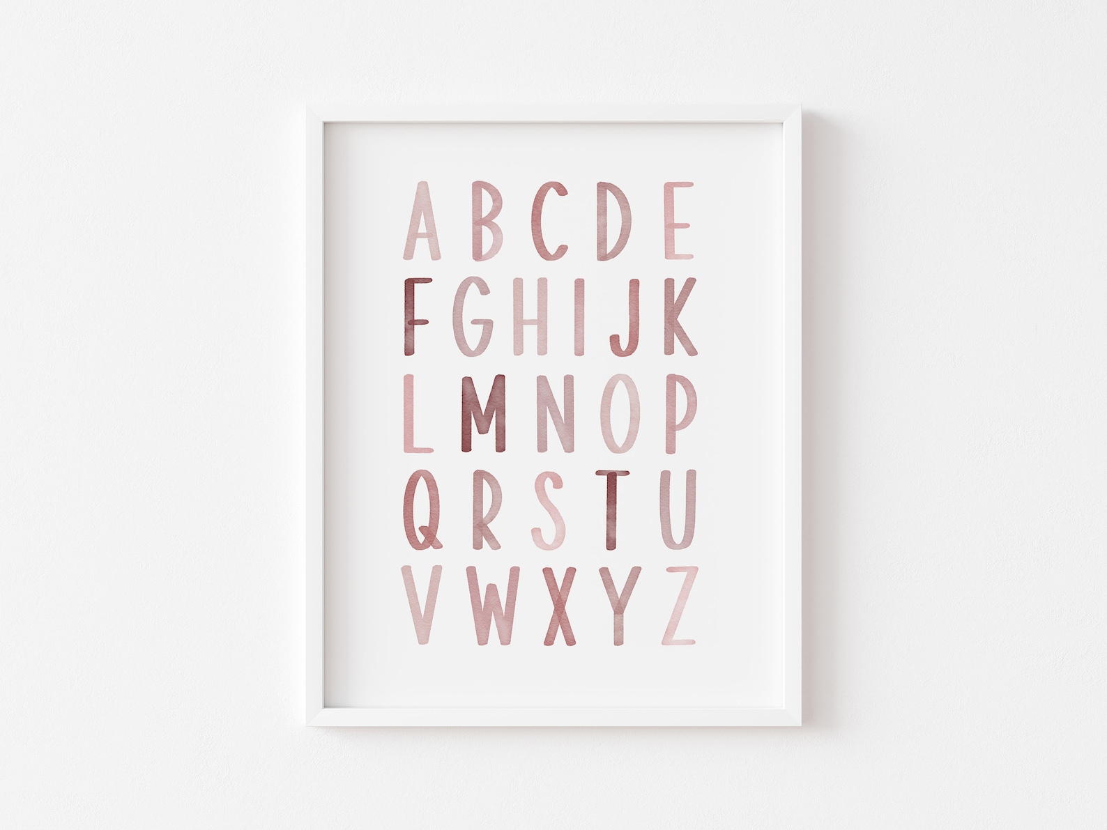 SET of 2 Blush Pink Alphabet & Numbers Nursery Wall Art Pink - Etsy