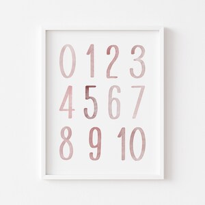 SET of 2 Blush Pink Alphabet & Numbers, Nursery Wall Art, Pink Alphabet ...