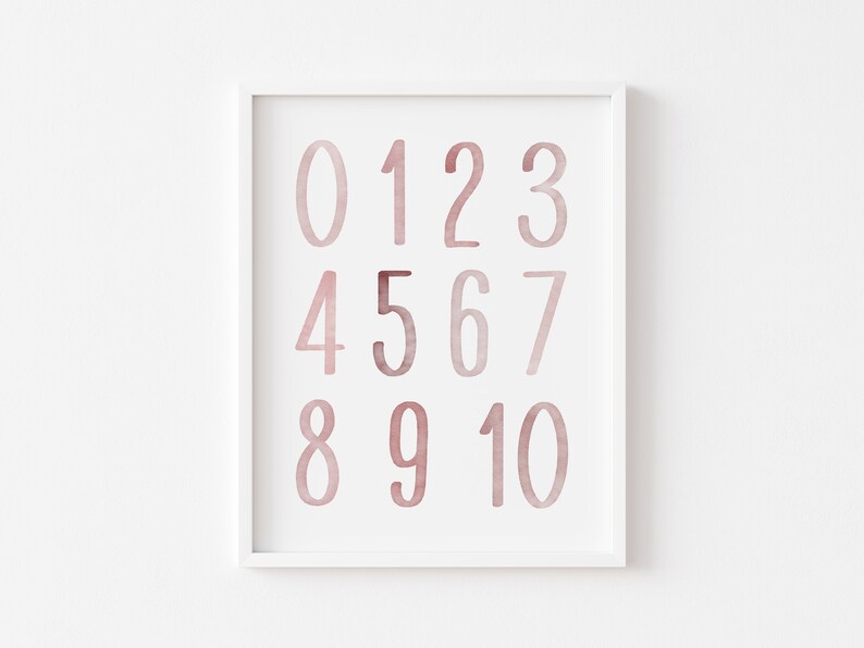 SET of 2 Blush Pink Alphabet & Numbers Nursery Wall Art Pink | Etsy