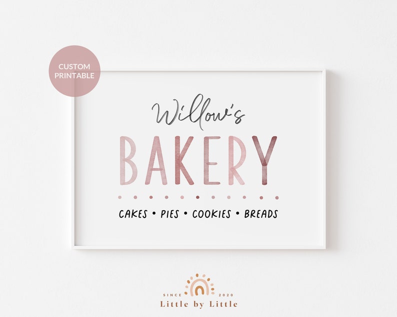 Kids Bakery Sign, Custom Play Kitchen Sign, Bake Shop Sign ...