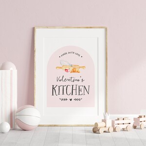 Custom Watercolor Play Kitchen Sign, Personalized Gift for Little Girl ...