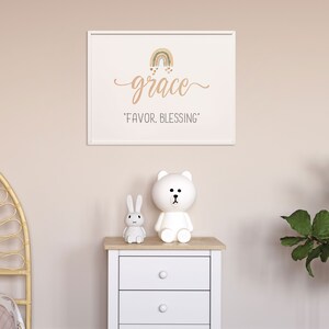 Grace Name Meaning Print, Watercolor Name Print, Baby Shower Gift ...