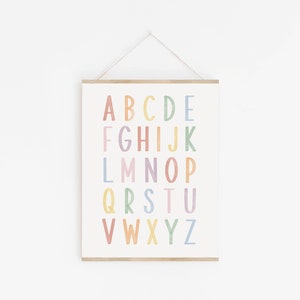 Pastel Watercolor Alphabet Poster Nursery Printable Wall Art - Etsy