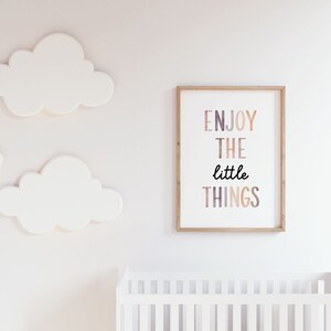Enjoy the Little Things Printable Wall Art, Neutral Watercolor ...