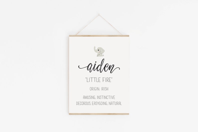 Aiden Name Meaning Print: Baby Boy Nursery Decor (instant Download) - Etsy