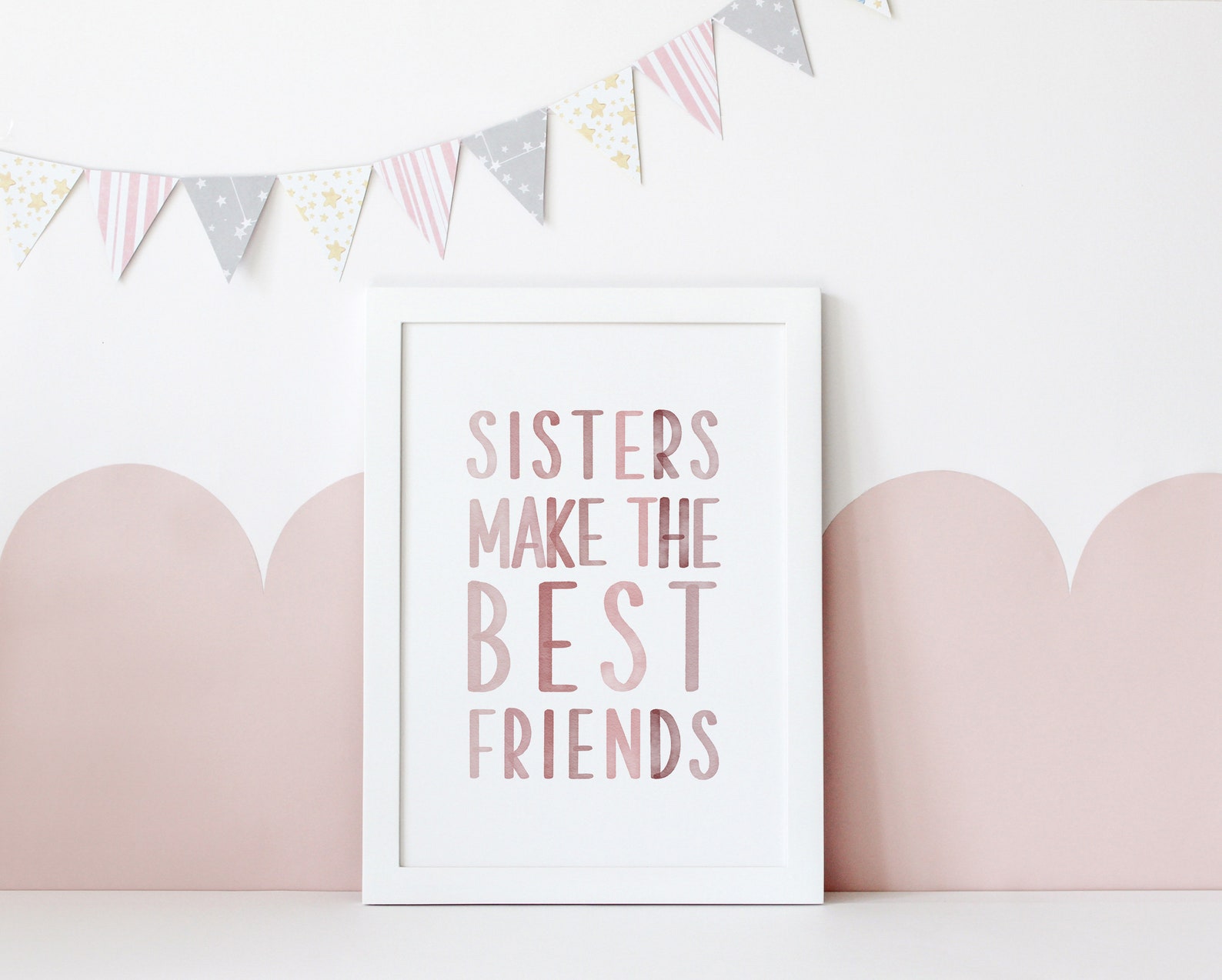 Blush Pink Watercolor Sisters Make the Best Friends Pink - Etsy