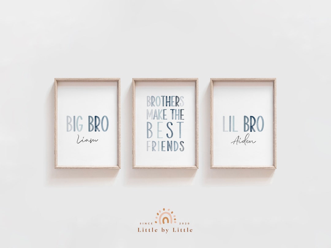 Custom Brother Name Print, SET of 3, Brothers Make the Best Friends ...