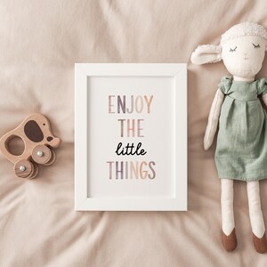 Enjoy the Little Things Printable Wall Art, Neutral Watercolor ...