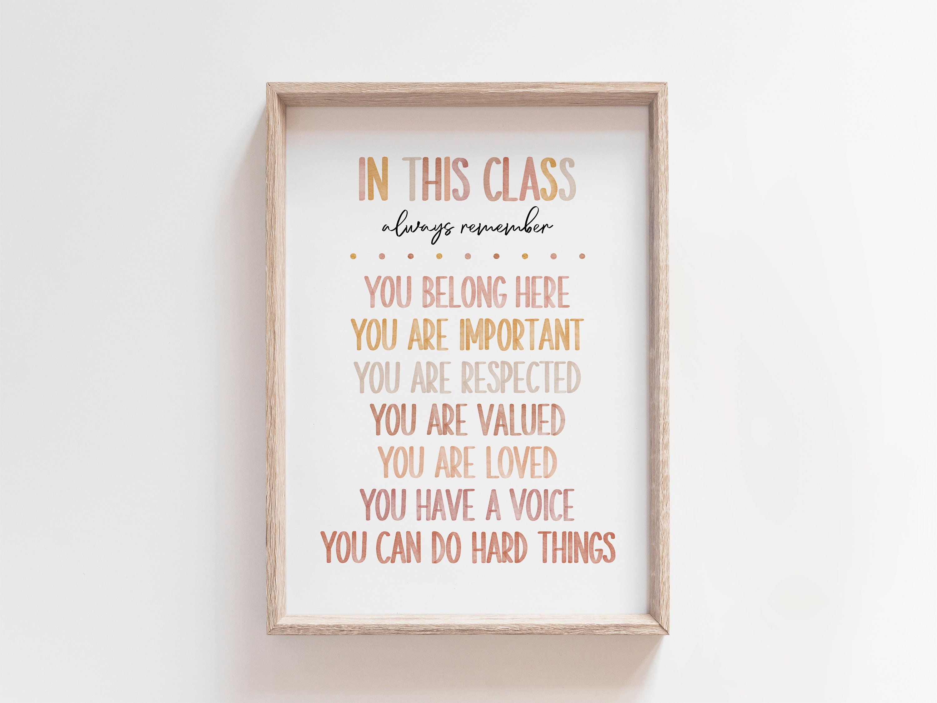 Boho Classroom Rules Poster: Positive Affirmations Decor (digital ...