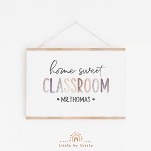 Custom Classroom Sign, Home Sweet Classroom Sign With Teacher Name ...
