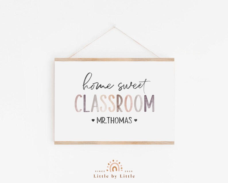 Custom Classroom Sign Home Sweet Classroom Sign With Teacher - Etsy